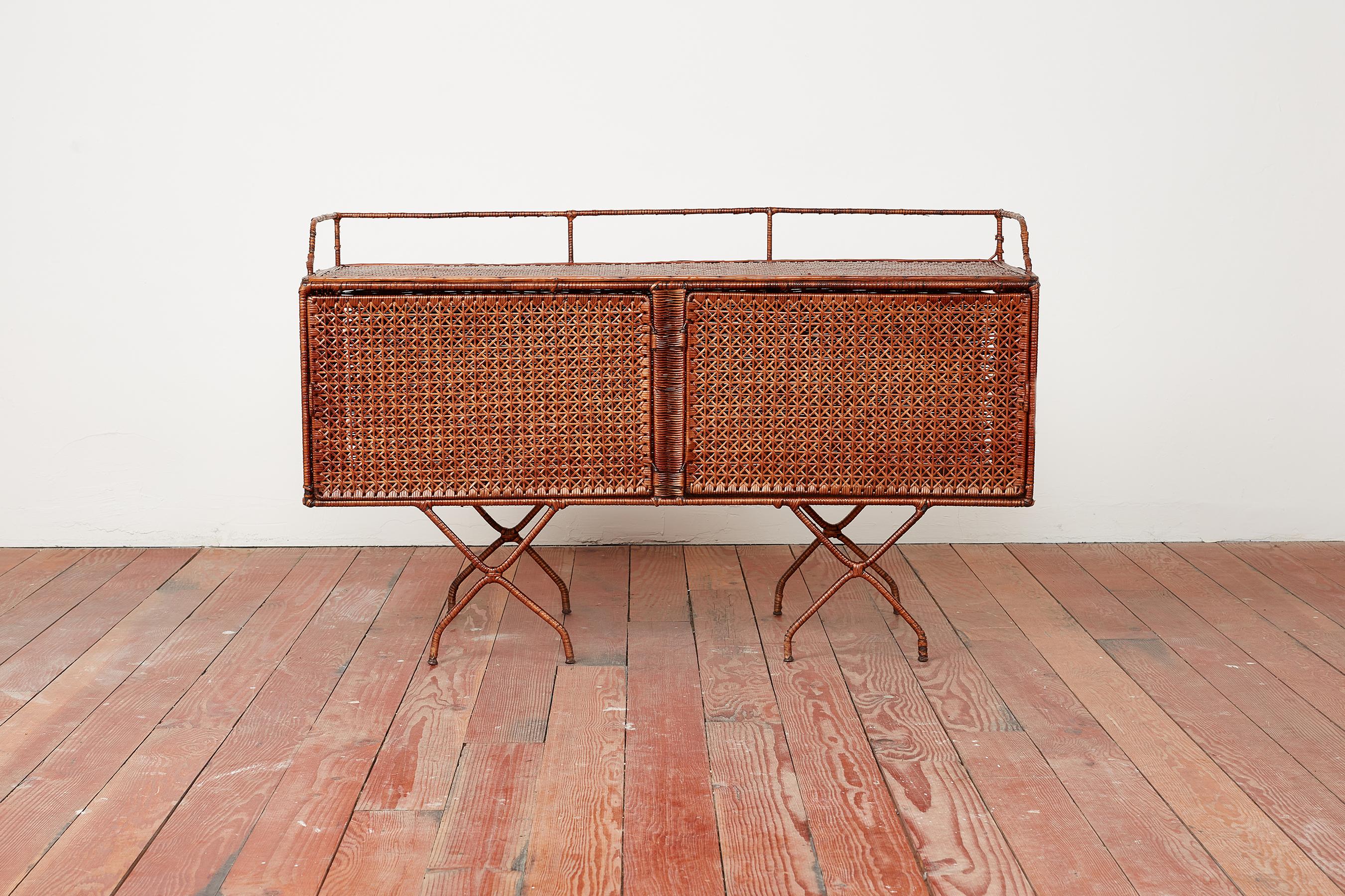 French Wicker Sideboard at 1stDibs