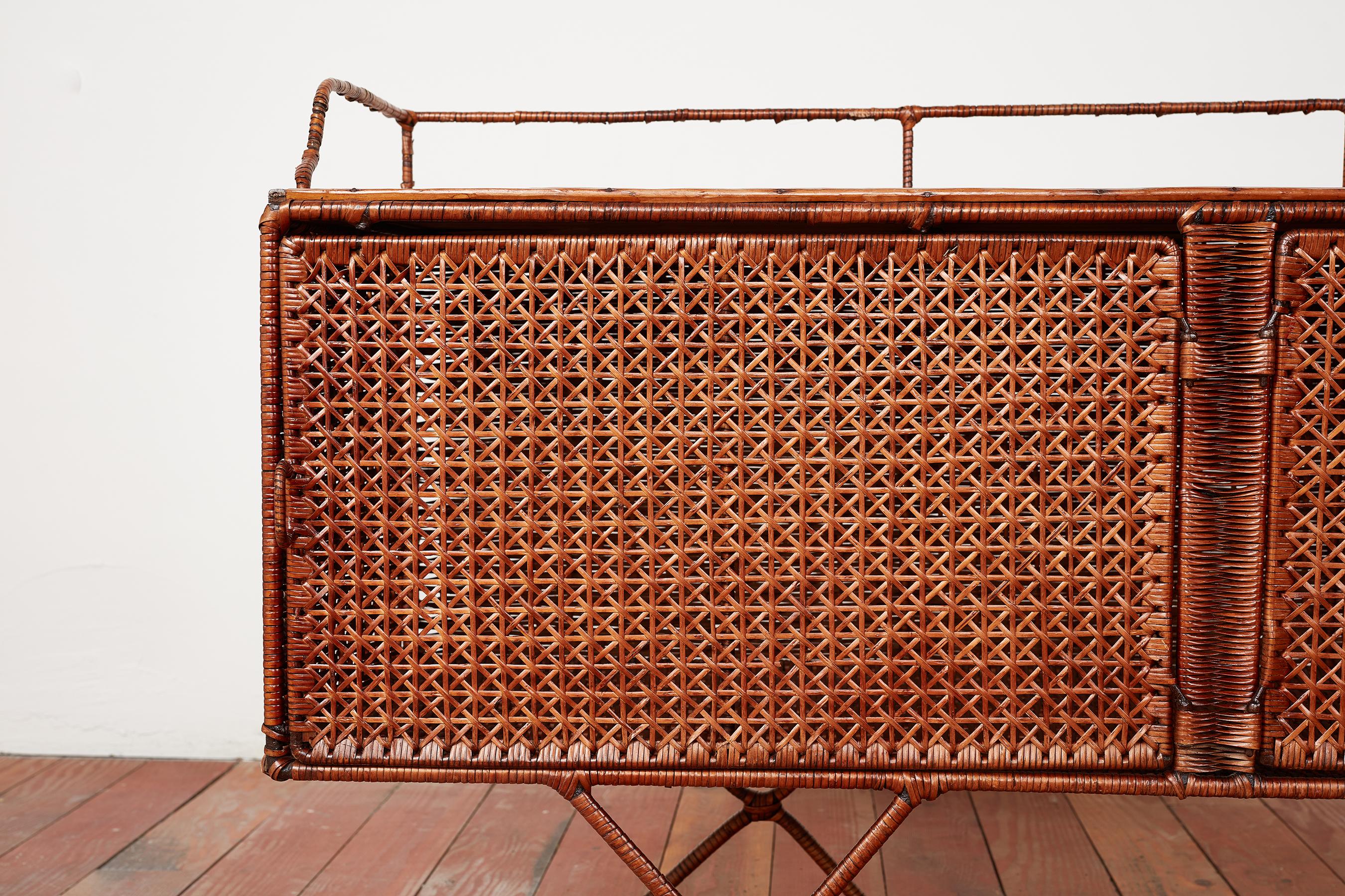 French Wicker Sideboard at 1stDibs