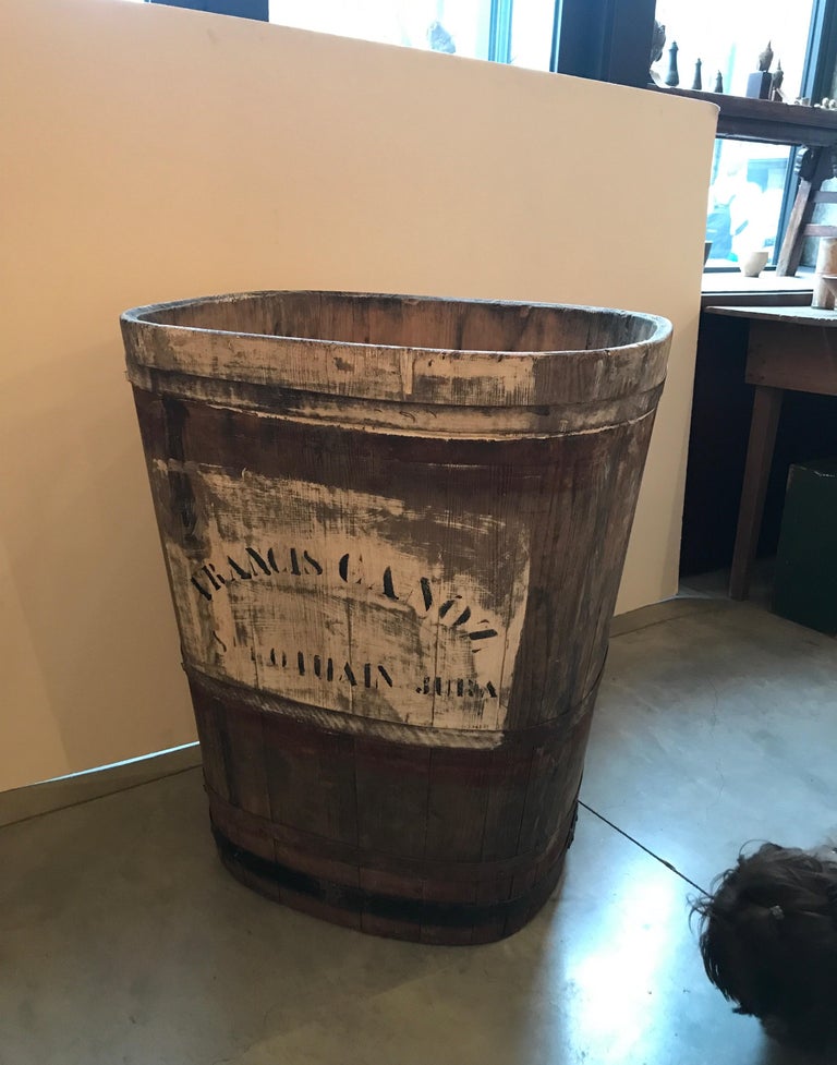 French Wine Grape Harvest Bin with Old Painted Stencils, from Burgundy ...