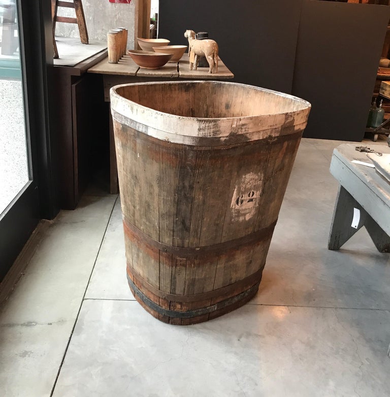 French Wine Grape Harvest Bin with Old Painted Stencils, from Burgundy ...