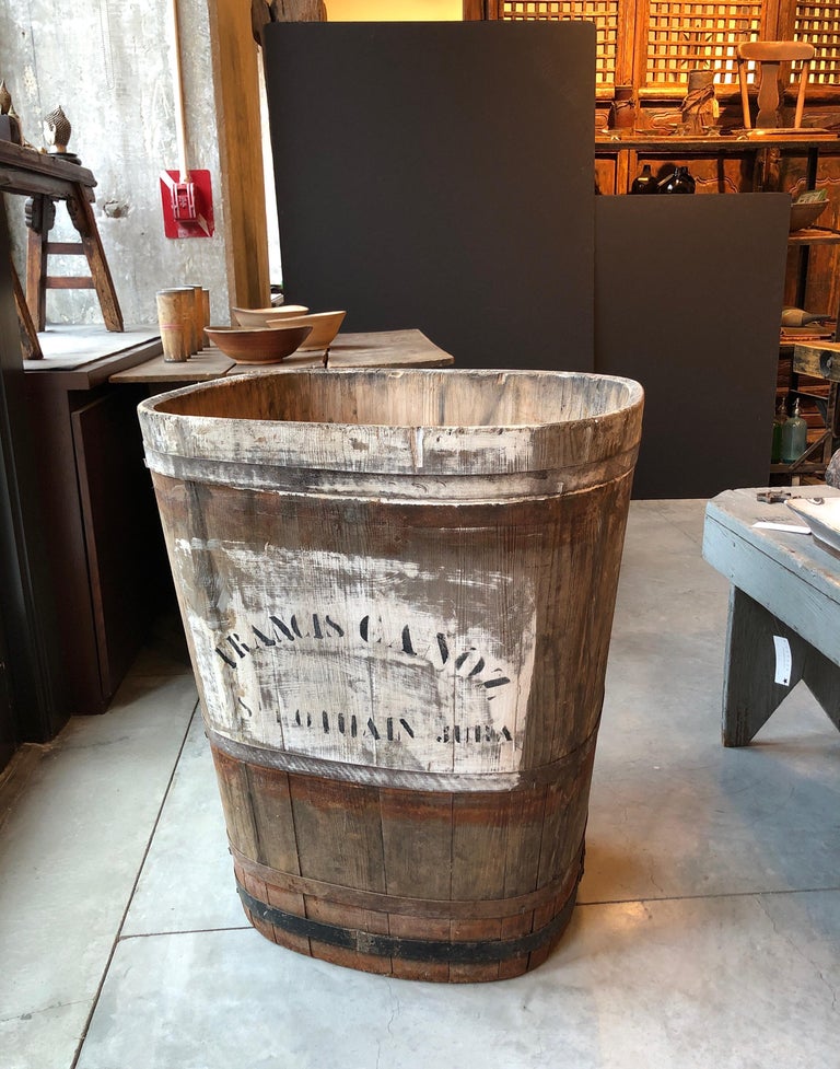 French Wine Grape Harvest Bin with Old Painted Stencils, from Burgundy ...