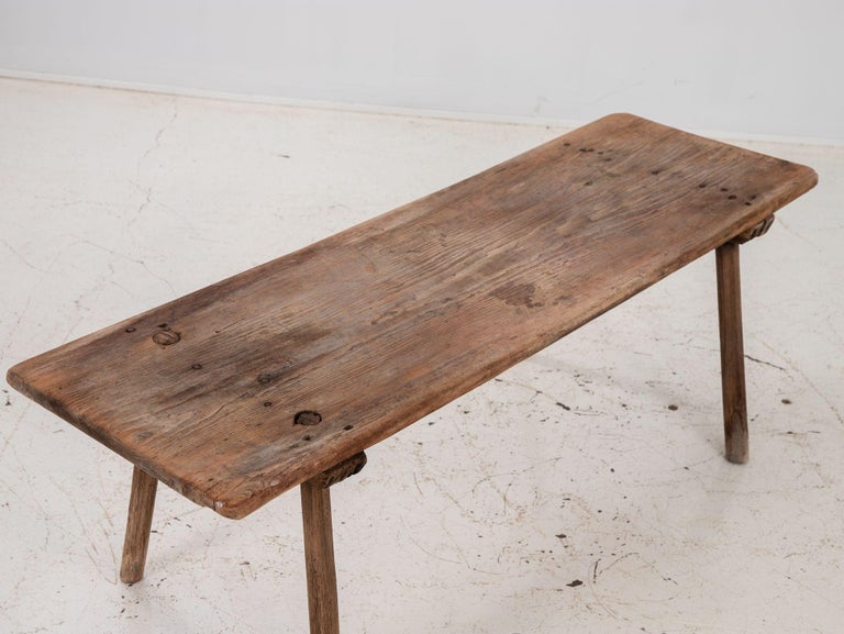 French Wood Pig Bench, 19th Century For Sale at 1stDibs