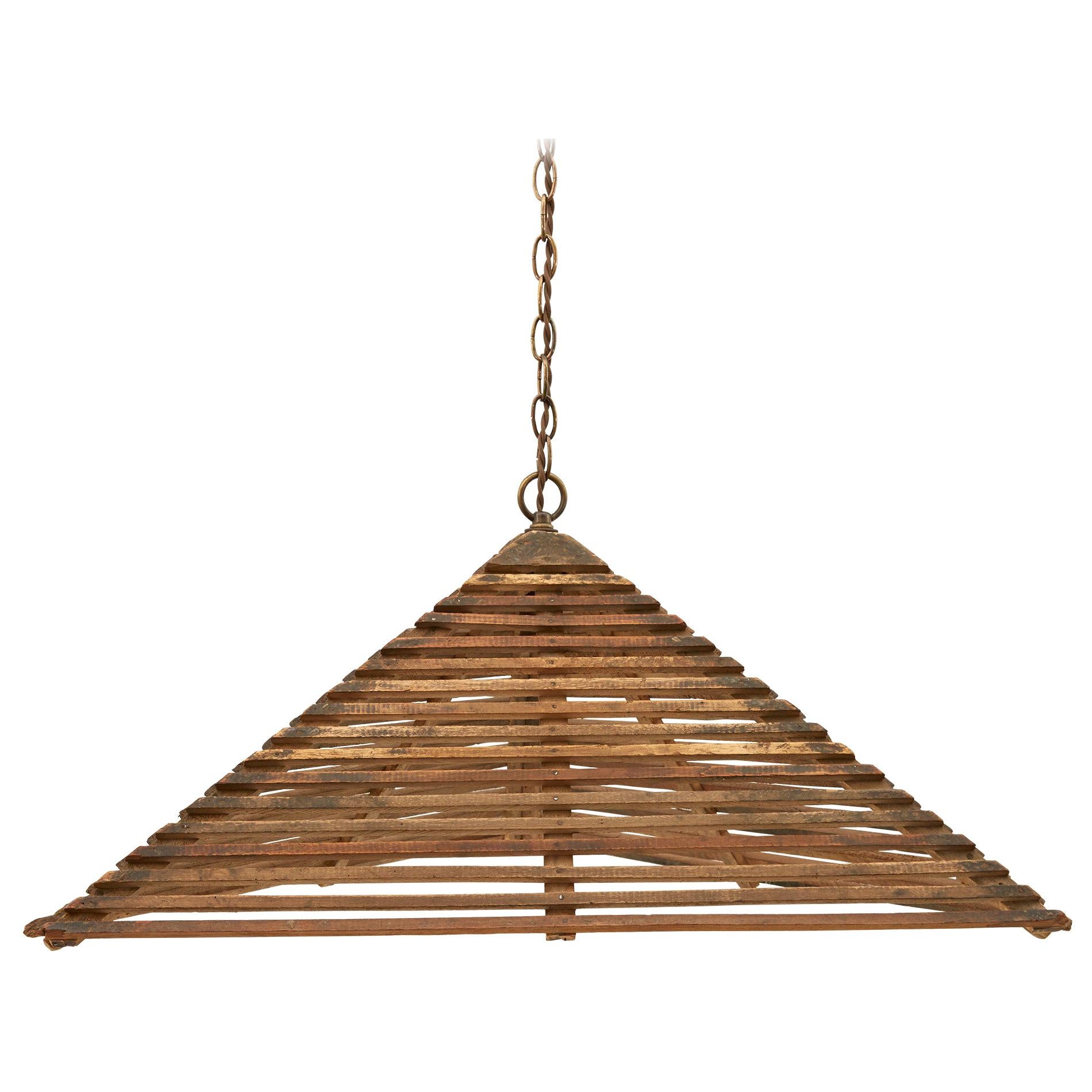 French Wood Slat Birdcage Pendant Light at 1stDibs | wood slat pendant ...
