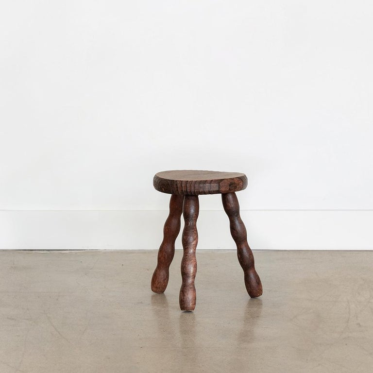 French Wood Tripod Stool at 1stDibs