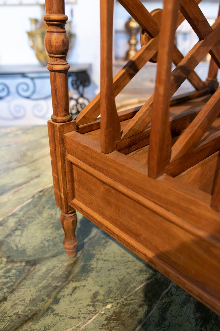 French Wooden Magazine Rack with Drawer at 1stDibs