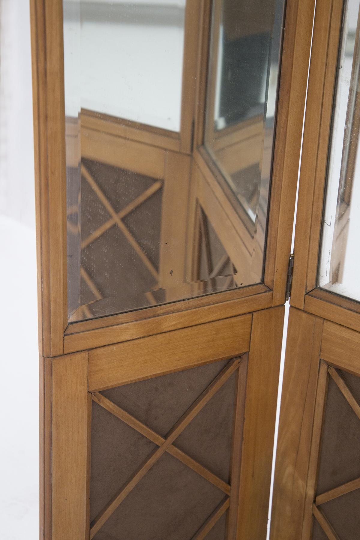 Paolo Buffa Vintage Wooden Separator with Mirror For Sale at 1stDibs