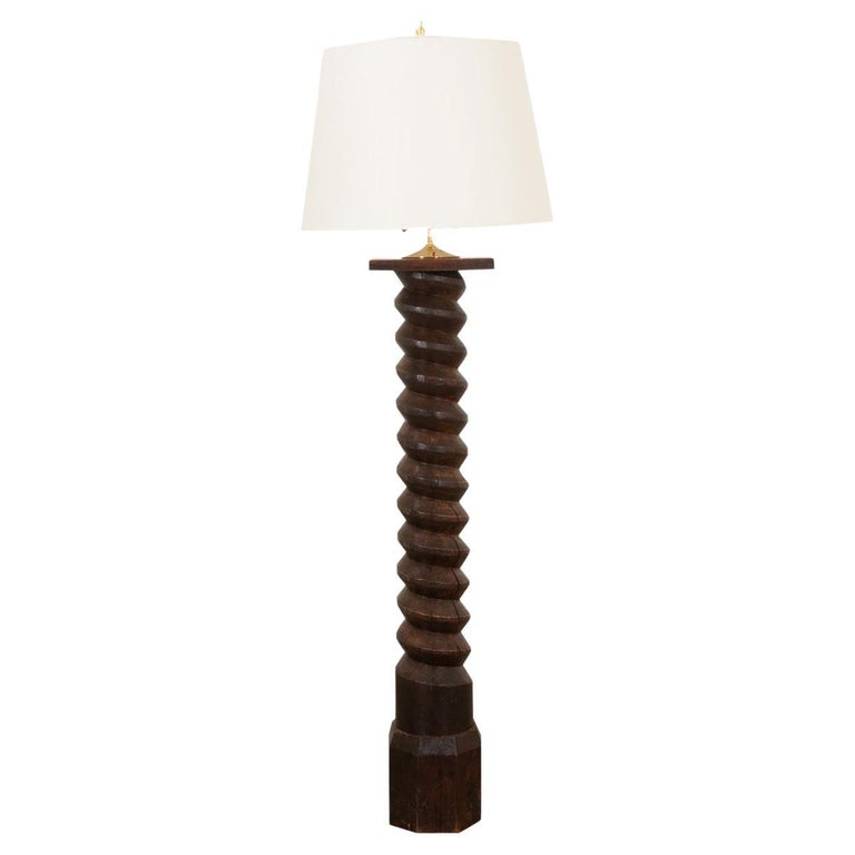 French Wooden Wine Press Floor Lamp For Sale at 1stDibs