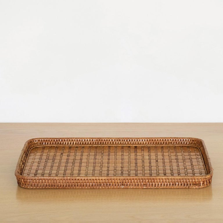 French Woven Wicker Tray at 1stDibs
