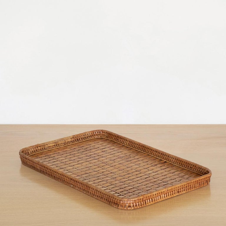 French Woven Wicker Tray at 1stDibs