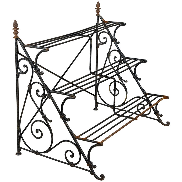 French Wrought Iron Garden Shelf at 1stDibs