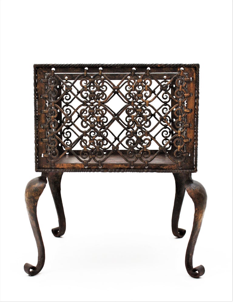 French Scrollwork Drinks Stand or Planter in Wrought Iron For Sale at ...