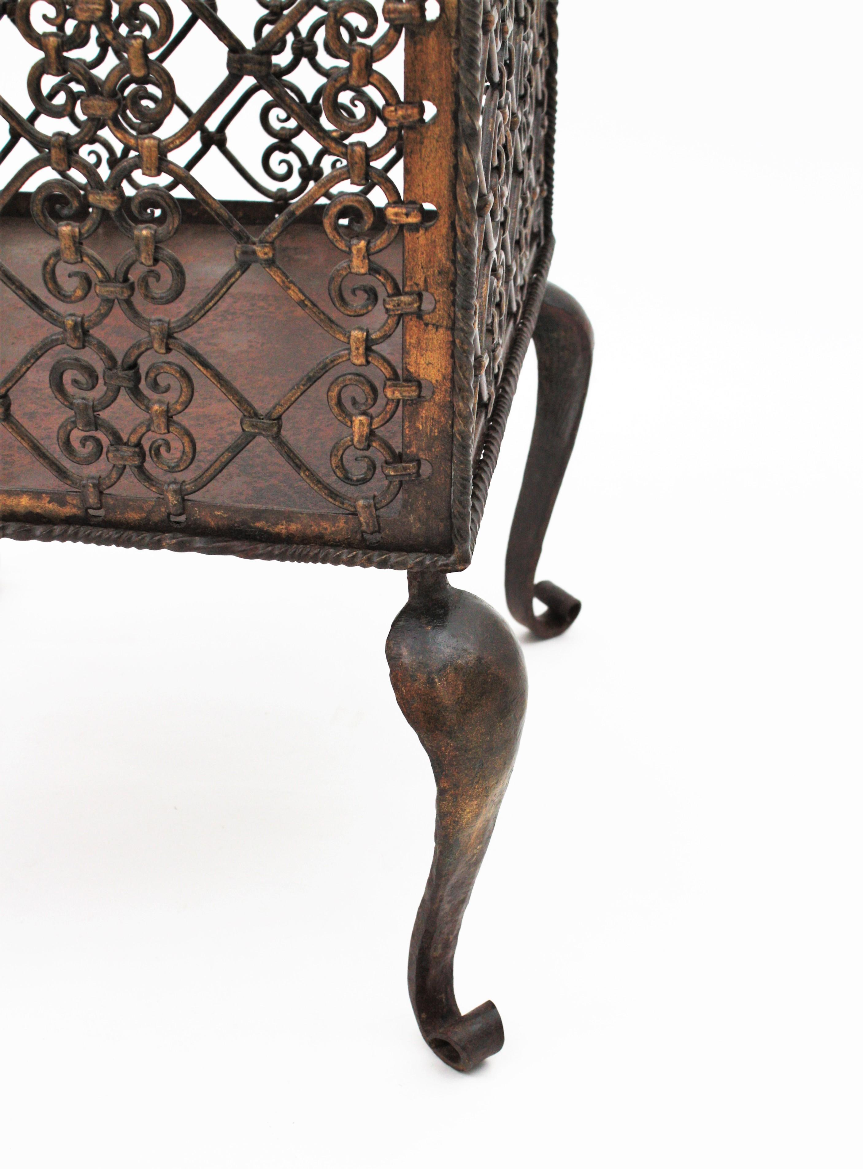French Scrollwork Drinks Stand or Planter in Wrought Iron For Sale at ...
