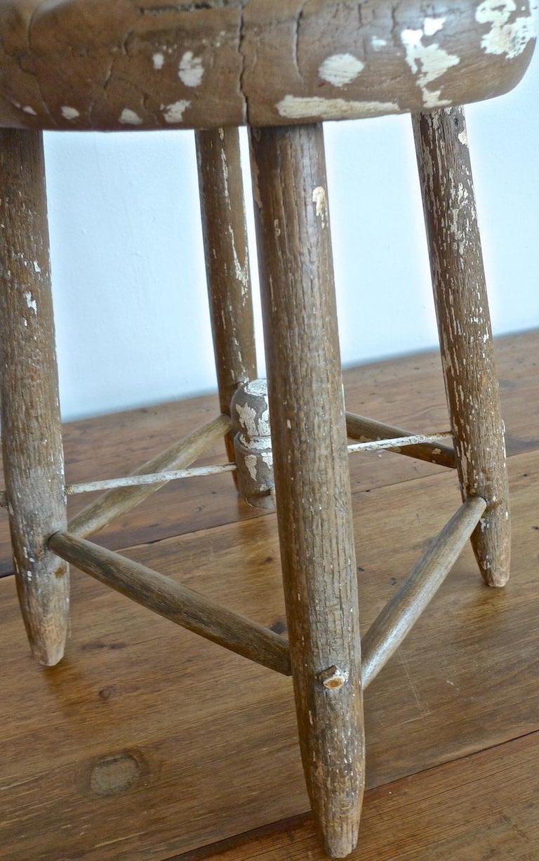 French 19th Century Four Legged Round Milking Stool at 1stDibs