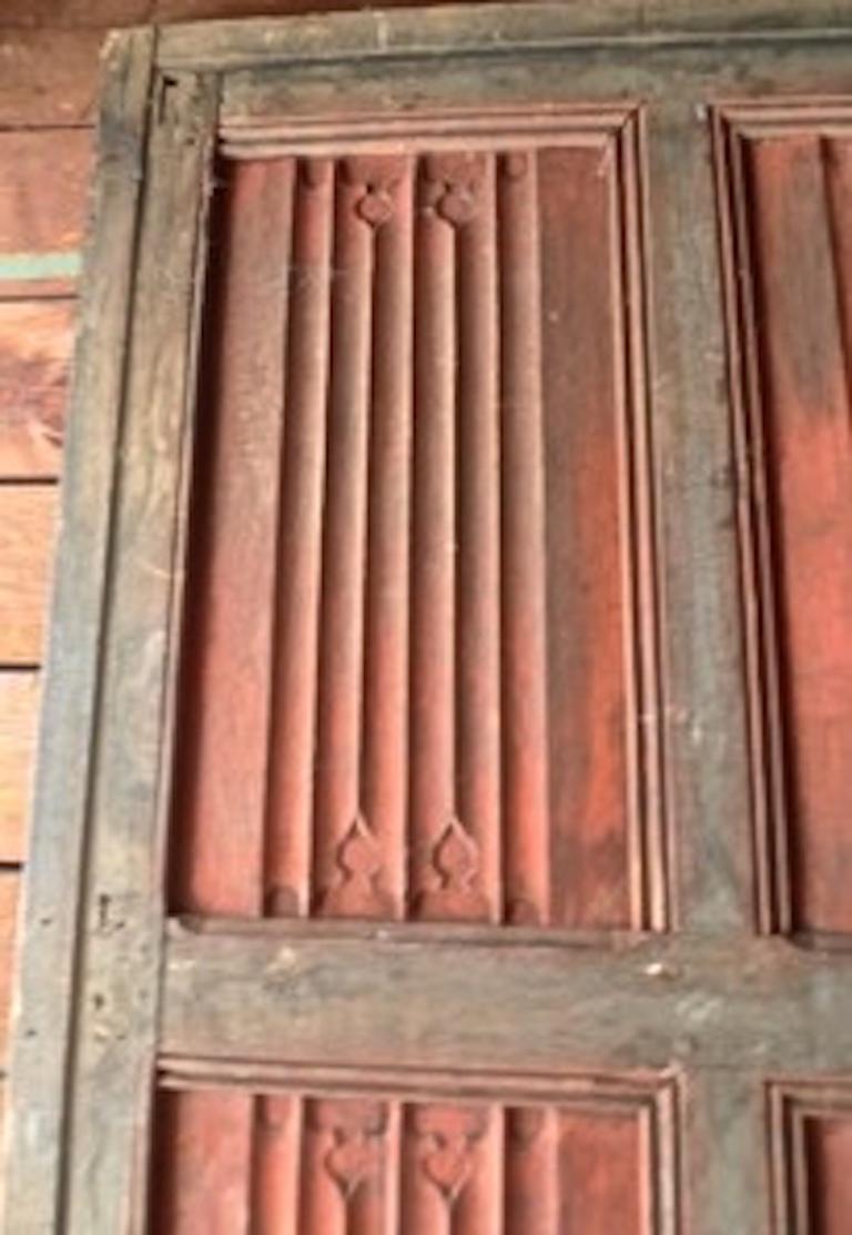 French XIX Louis XVI Hand Painted Carved Decorative Door with Original ...