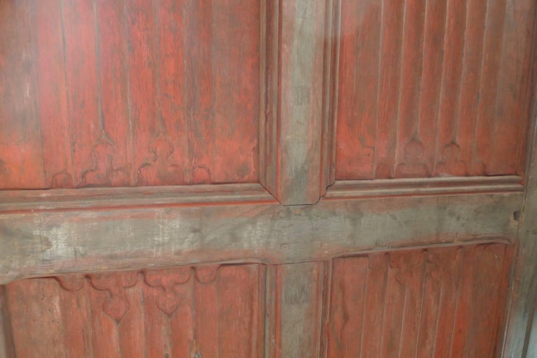 French XIX Louis XVI Hand Painted Carved Decorative Door with Original ...