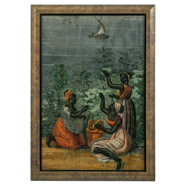 French Zuber Wallpaper Scene of Nubians, Late 18th Century For Sale at ...