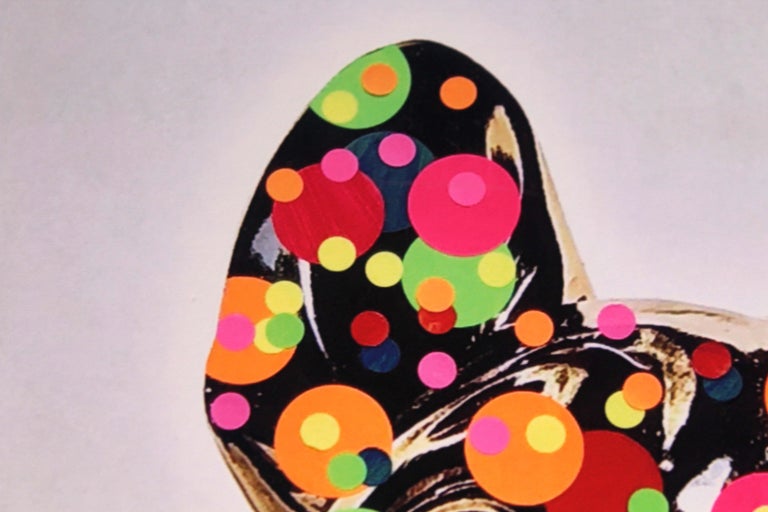 Frenchie Shadowbox Print Colorful Dots Signed Krista Reay Berman For ...