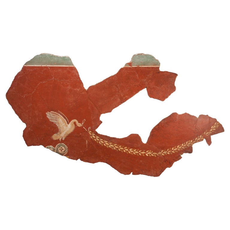 Ancient Fresco Painting of a Swan Wall Fragment For Sale at 1stDibs