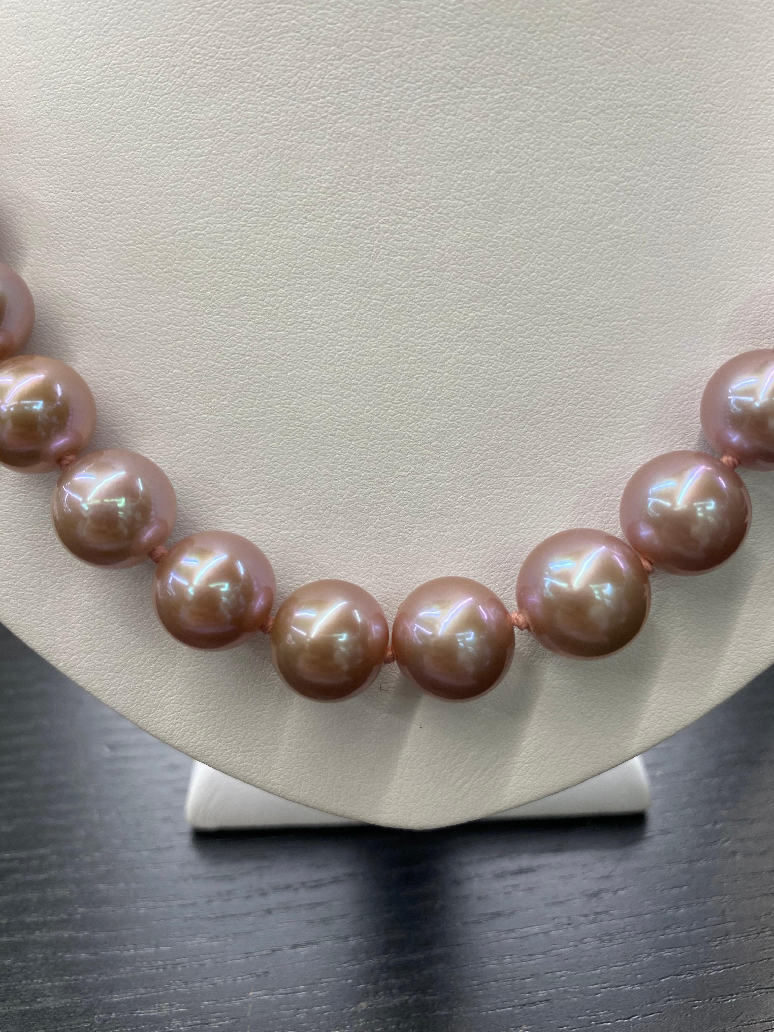 Freshwater Lavender Stand Pearl Necklace 14 Karat White Gold at 1stDibs ...