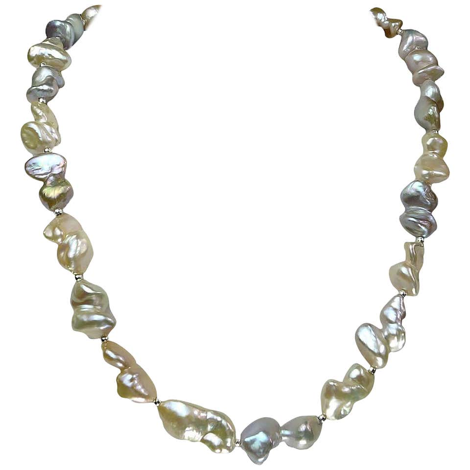 Freshwater Multi Tone Baroque Pearl Necklace For Sale At 1stdibs