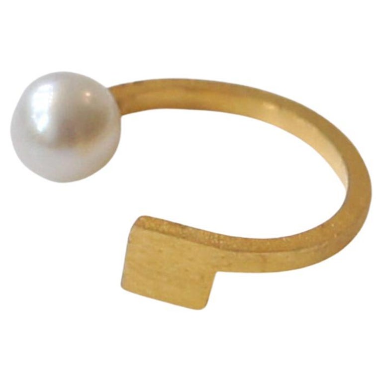 Freshwater Pearl Gold Plating Sterling Silver Square Ear Cuff For Sale ...