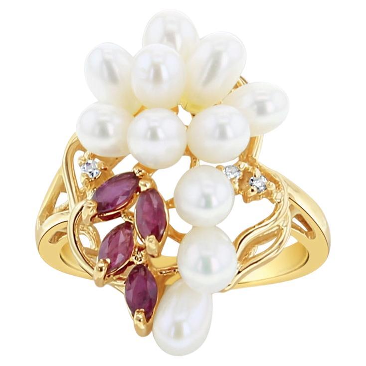 Bohemian Garnet Gold Cluster Ring at 1stDibs