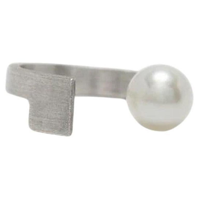 Freshwater Pearl Sterling Silver Square Ear Cuff For Sale at 1stDibs
