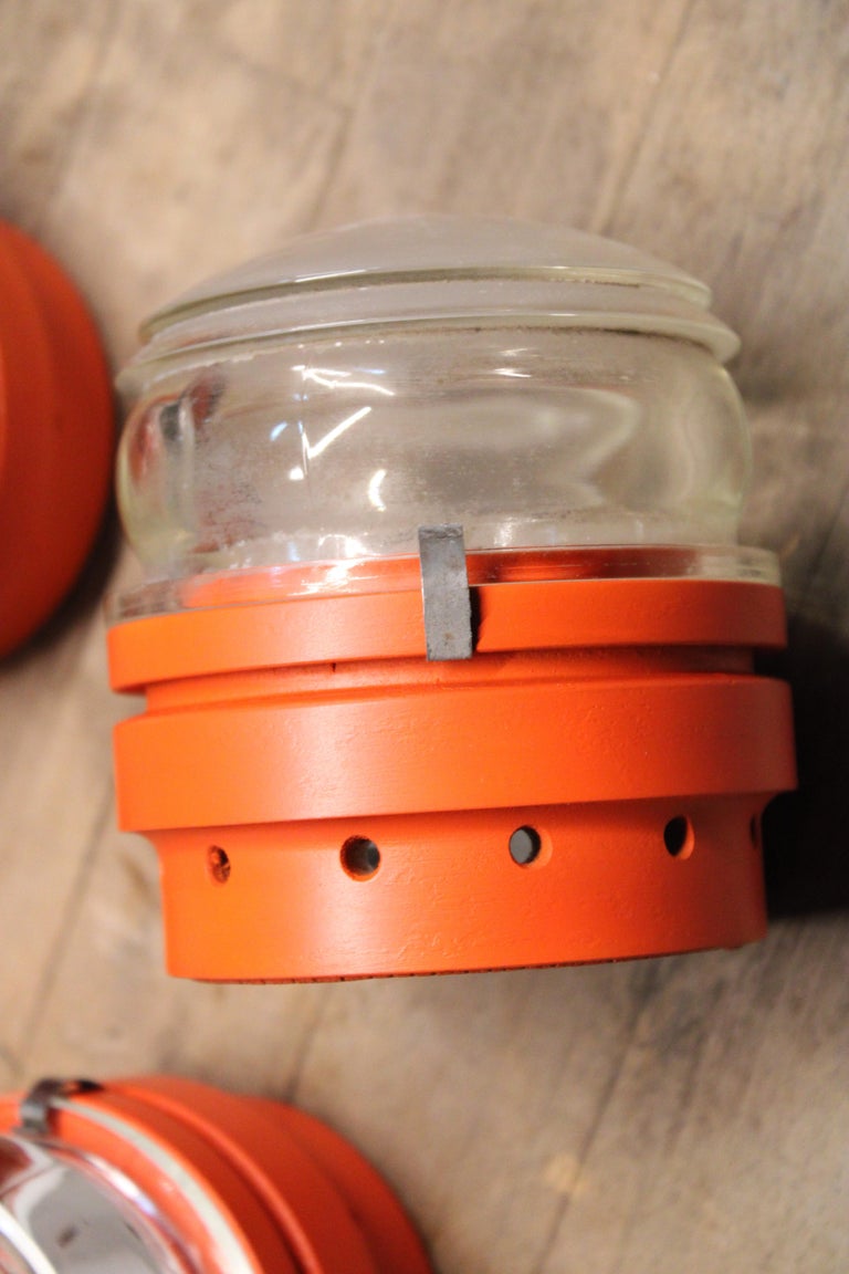 Fresnel Wall Sconce Orange Joe Colombo for Luce 1960s Original Italian ...