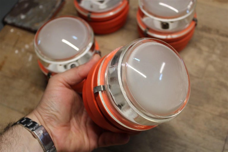 Fresnel Wall Sconce Orange Joe Colombo for Luce 1960s Original Italian ...