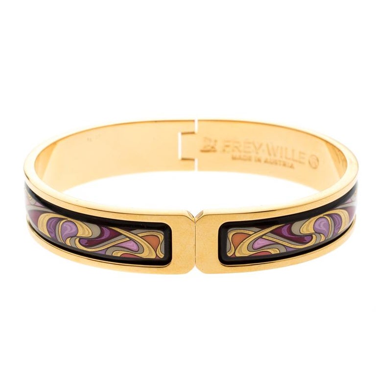 Frey Wille Hommage Alphonse Enamel Gold Plated Clasp Ballerina Bangle ...