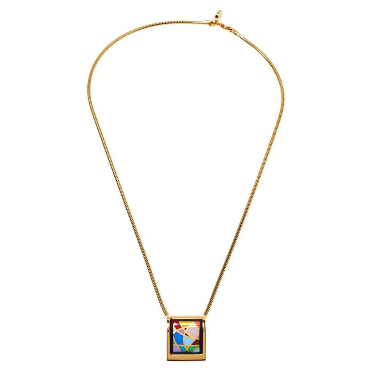 Frey Wille Ode to Joy of Life Fire Enamel Gold Plated Pendant Necklace ...