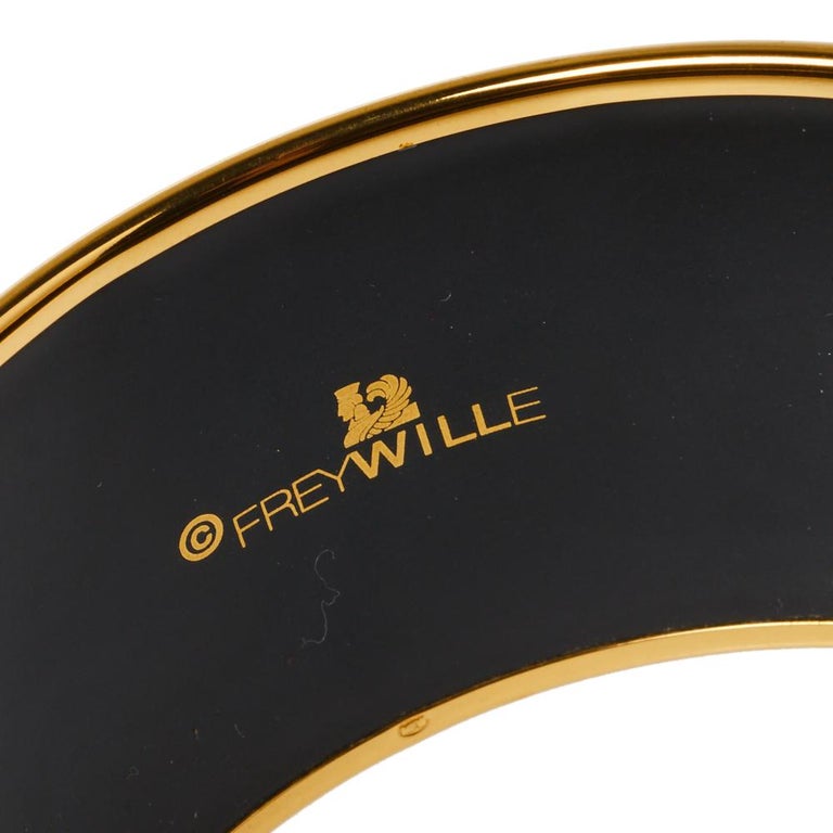 Frey Wille Pepita Rose Monochrome Fire Enamel Diva Bordered Bangle For ...