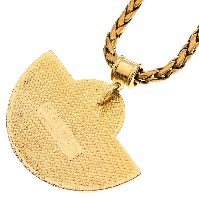 Frey Wille Street Rivers Fire Enamel Gold Plated Half Moon Pendant ...