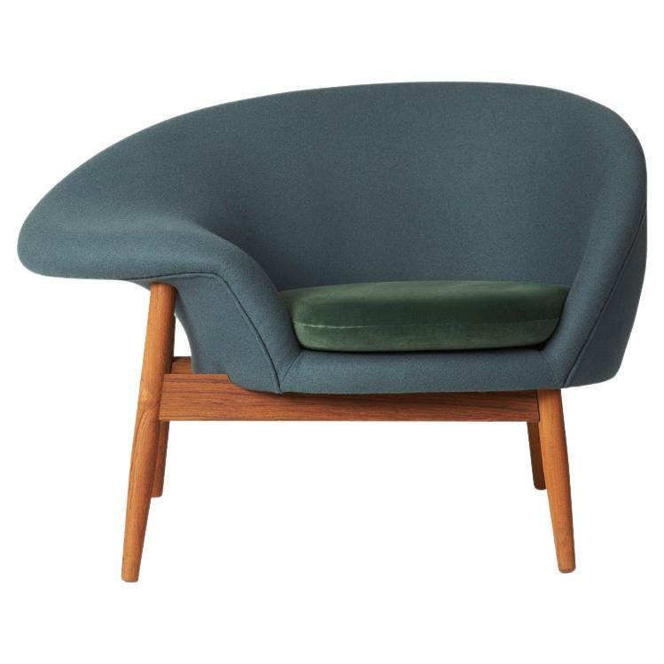 Larry's Lounge Chair in Green Suede For Sale at 1stDibs
