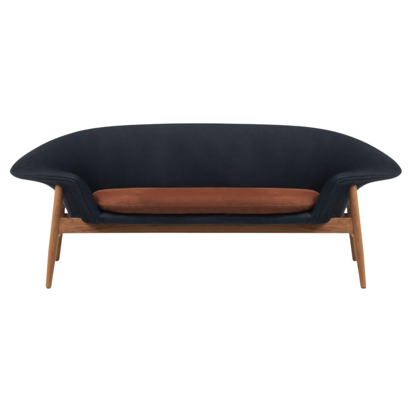 Fried Egg Sofa Nabuk Dark Blue / Cappuccino Brown / Cloudy Grey by Warm ...