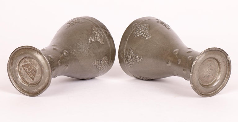 Friedrich Adler Osiris Pair Isis Jugendstil Pewter Wine Goblets Circa ...