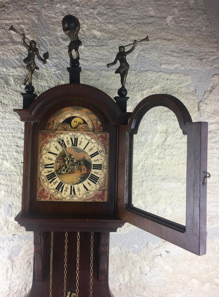 Friesian Vintage Skipper Dutch Wall Clock and Moonphase at 1stDibs