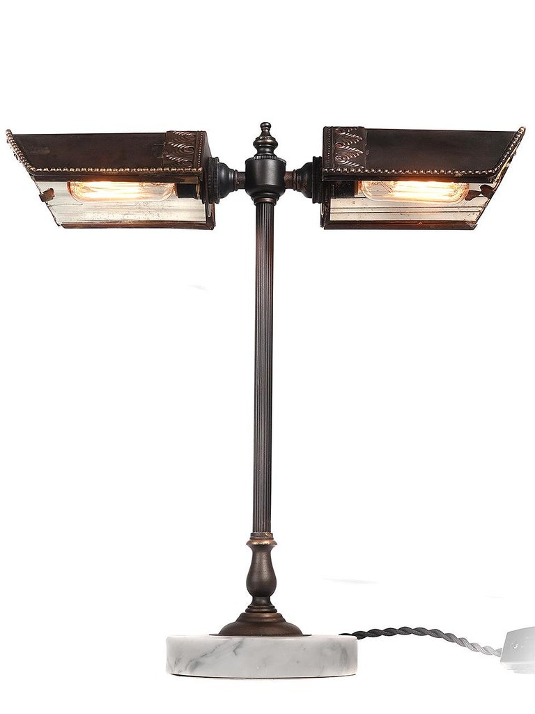 Frink Style Double Mirrored Reflector Bank Light For Sale at 1stDibs