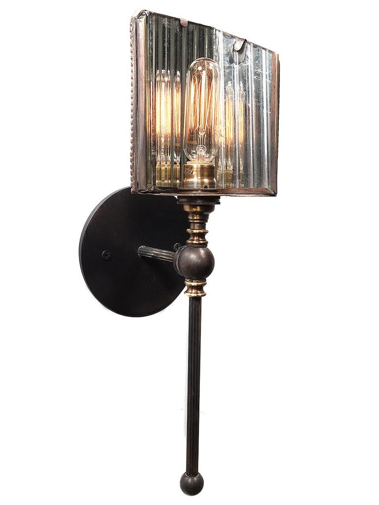 Frink Style Mirrored Reflector Footlight Sconce For Sale at 1stDibs