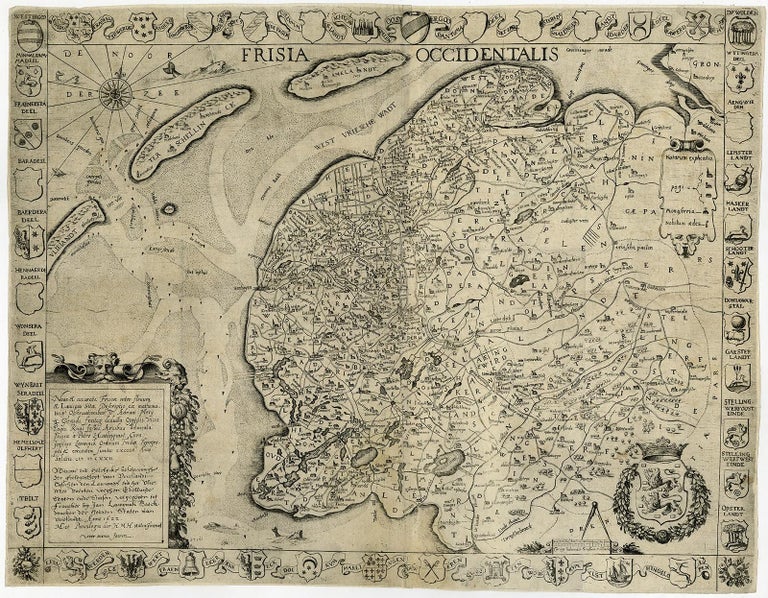 Frisia Occidentalis, A Rare Antique Engraving of Friesland, The ...