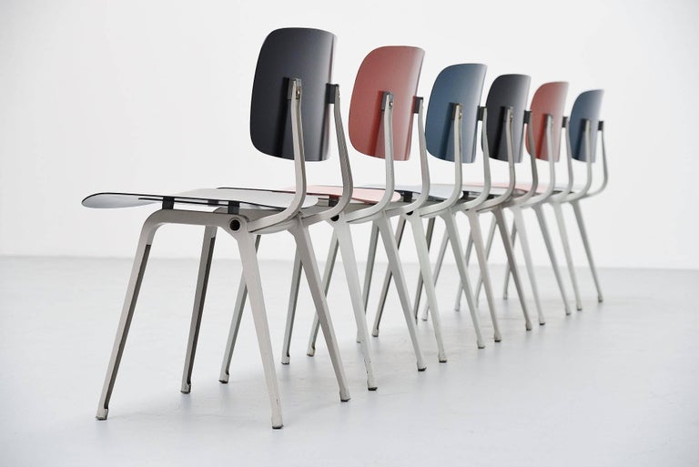 Friso Kramer Revolt Chairs Set 1953 Black Blue Liver Colors For Sale at ...