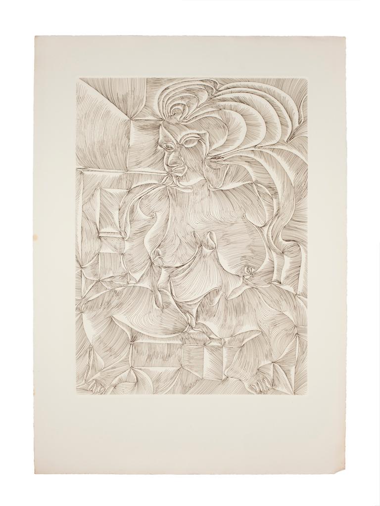Fritz Baumgartner - Composition - Original Etching by Fritz Baumgartner - 1970s For Sale at 1stDibs