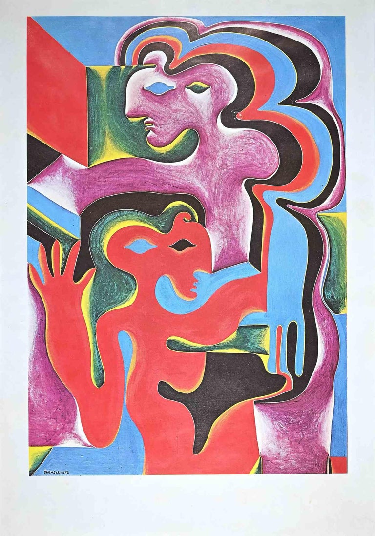 Fritz Baumgartner - Composition - Vintage Offset Print by Fritz Baumgartner - 1970s at 1stDibs