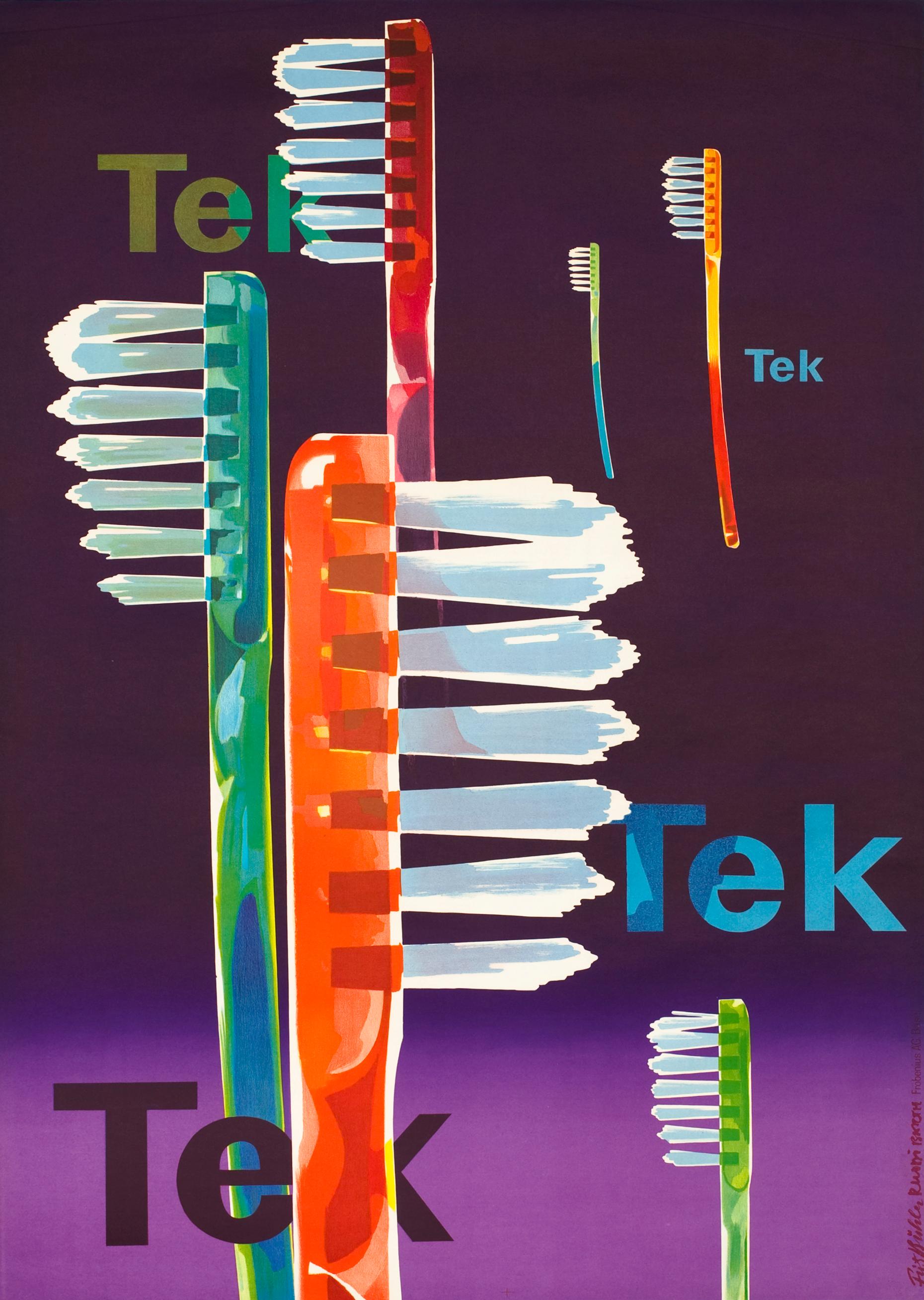 Fritz Bühler - "Tek" Original Vintage Toothbrush Object Poster 1940s at ...