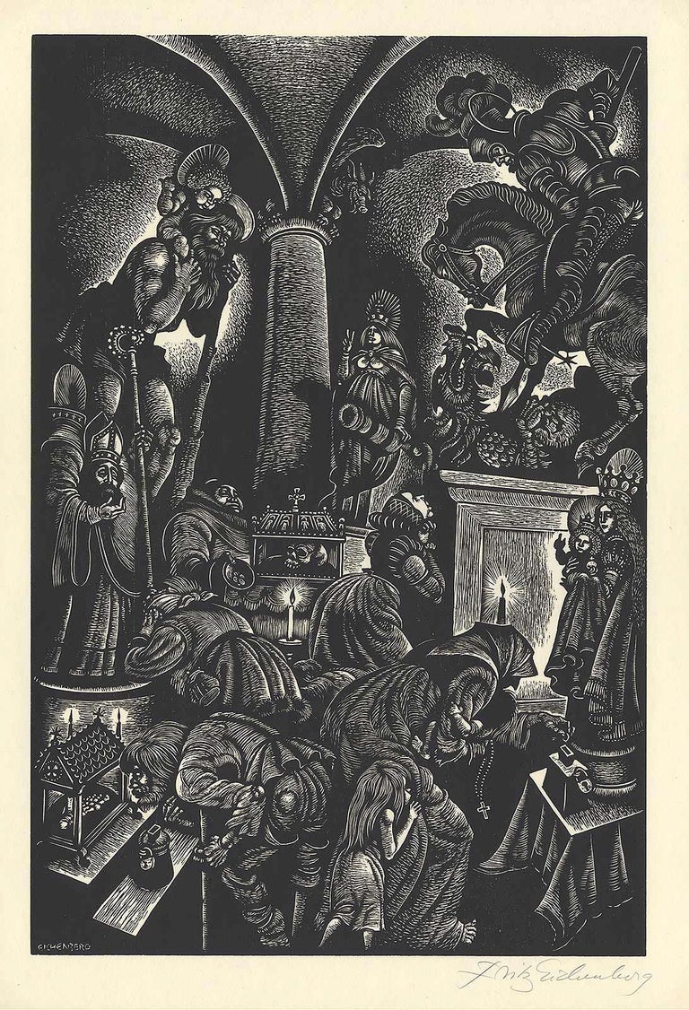 Fritz Eichenberg - Folly of Worshipping Idols at 1stDibs | fritz ...