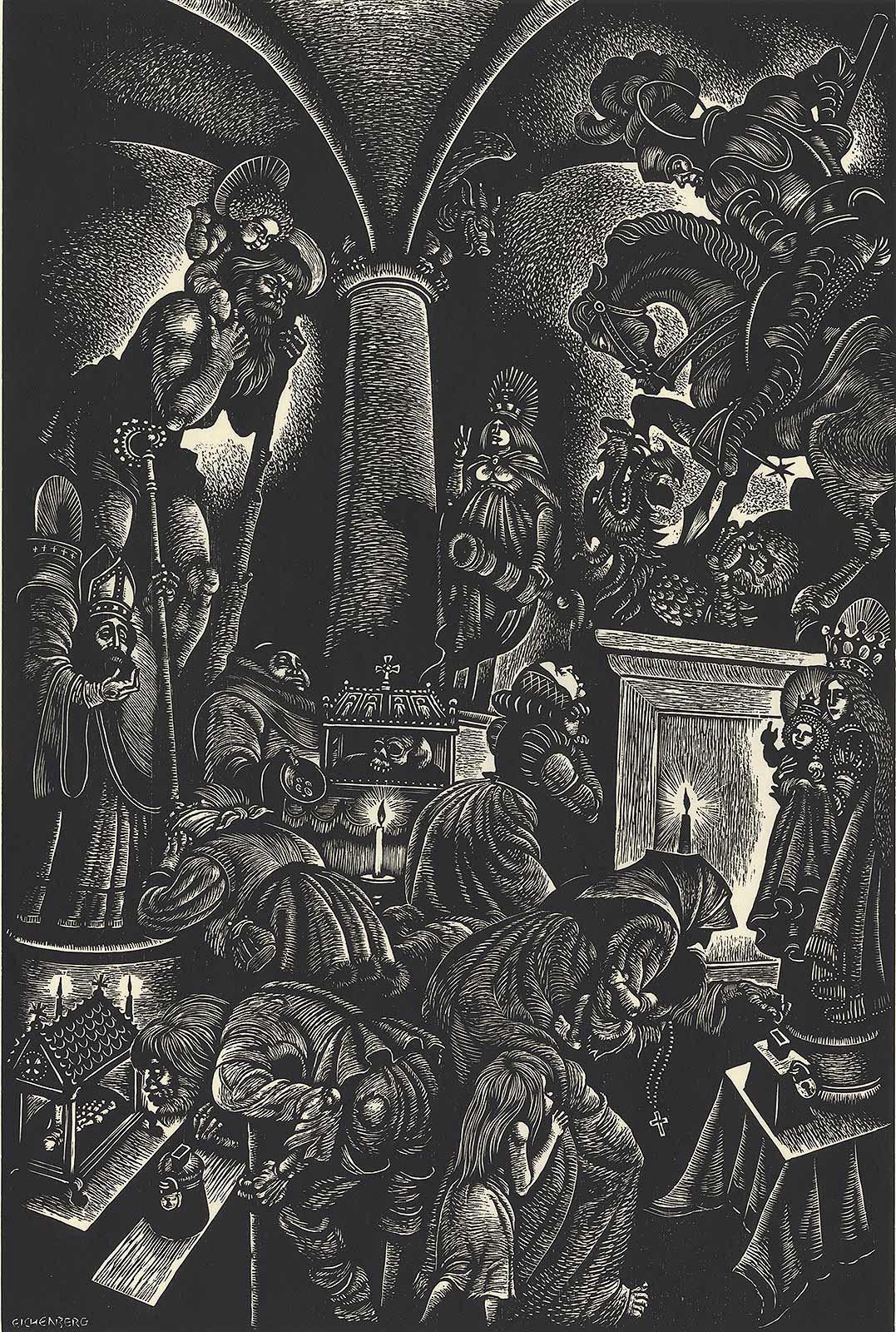 Fritz Eichenberg - Folly of Worshipping Idols at 1stDibs | bożyk