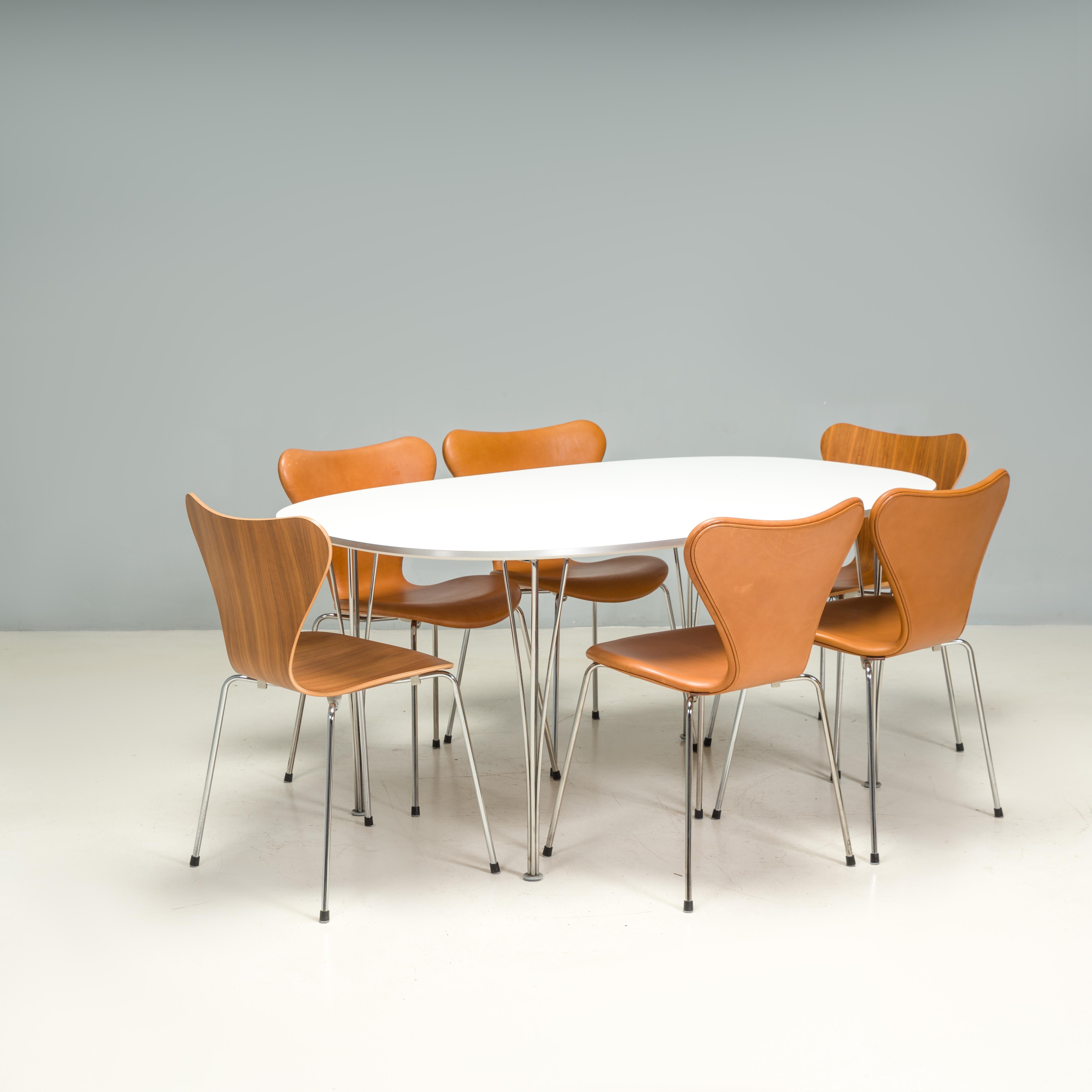 Mesa Super-Ellipse Blanca Fritz Hansen by Piet Hein y Bruno Mathsson en ...
