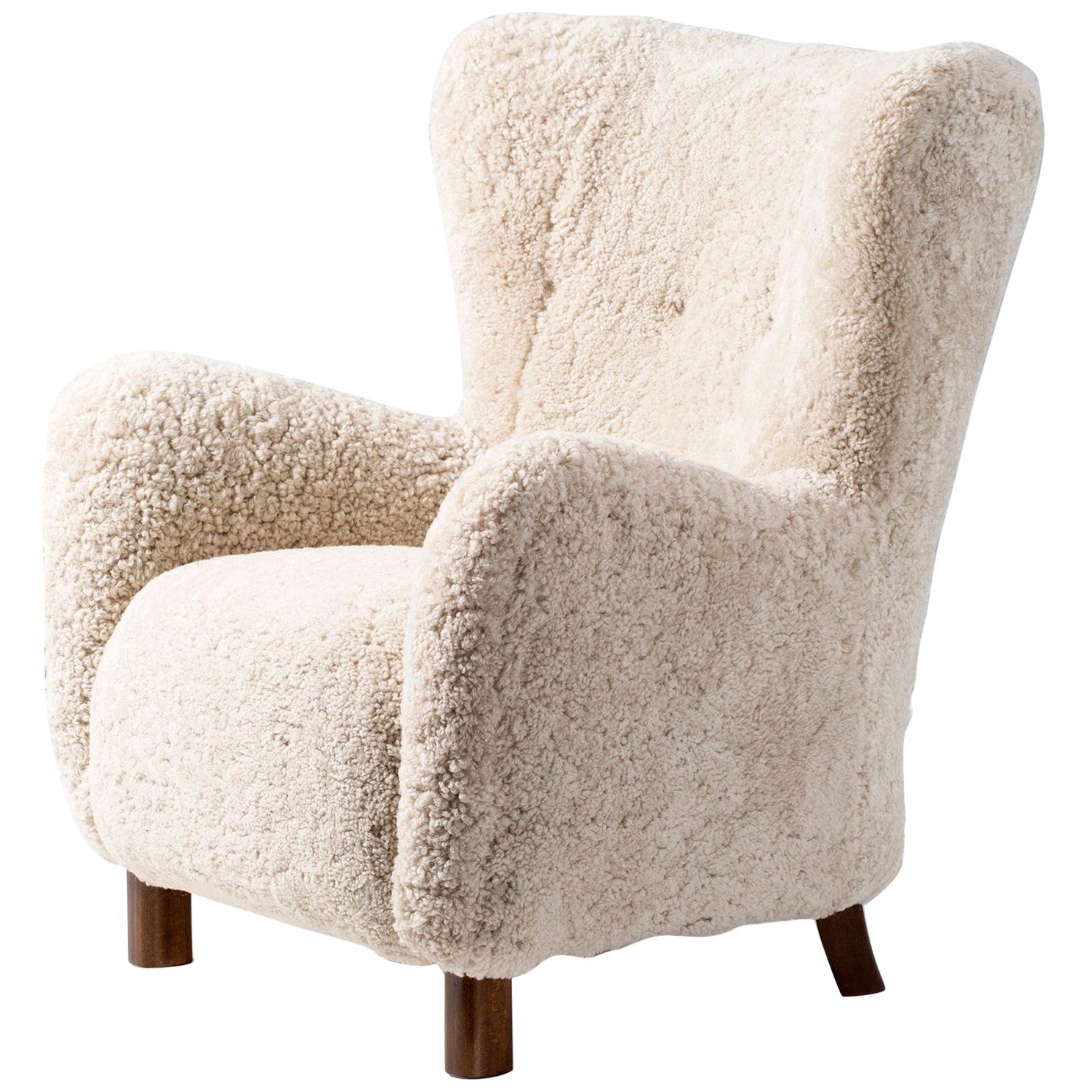 Fritz Hansen Armchair with Faux Leather Seat at 1stDibs