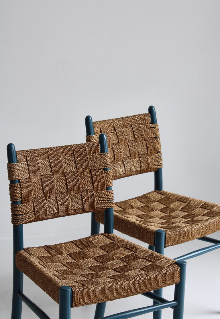 Fritz Hansen Chairs "1572" by Karl Scrøder, Beechwood and Seagrass ...