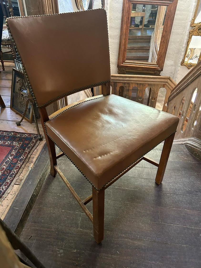 Fritz Hansen and Ivan Schlecther Sidechair with Leather, 1940s For Sale ...